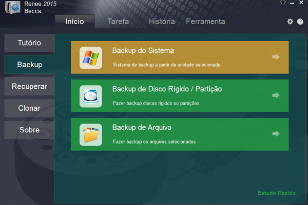 Fazer um backup do sistema de Windows 10